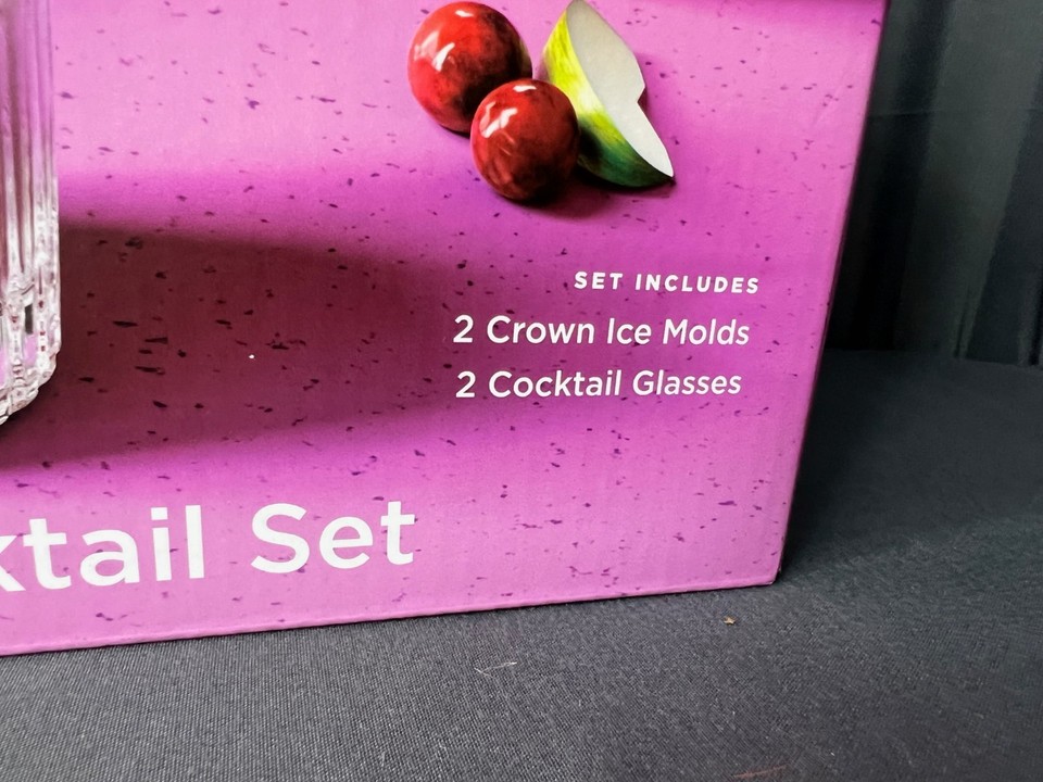 Zoku ZK185 Crown Cocktail Set W/ Large Ice Cube Molds & Glasses NIB | eBay