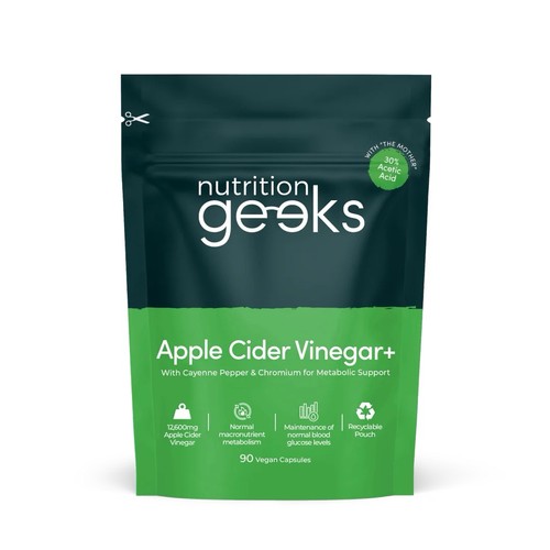 Nutrition Geeks Apple Cider Vinegar+ - 90 Capsules - Brand New - BEST ...