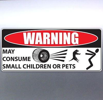 Warning Pod Filter may consume small children or pet Vinyl Sticker ...