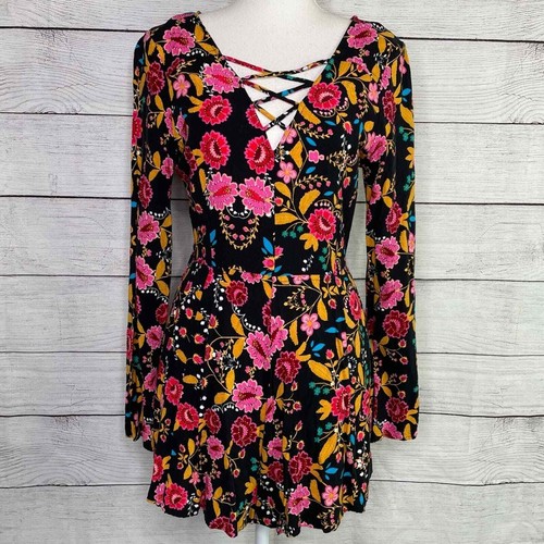 Express Bright Floral Print Long Sleeve Romper 4 | eBay