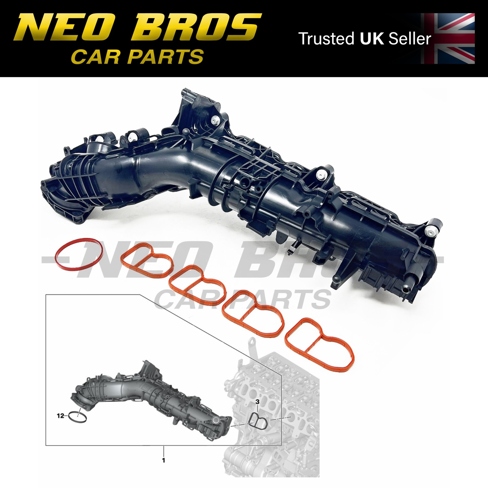OEQ Intake Inlet Manifold & Swirl Flaps BMW 5 Series 13- G30 G31 B47 ...