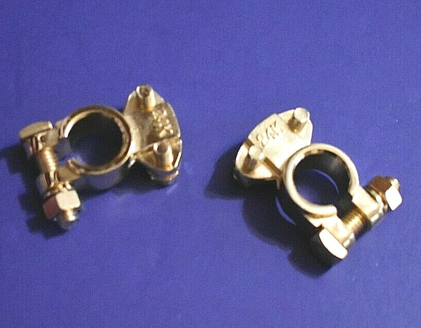 2 Pcs Gold Plated Top Post Battery Replacement Terminals Ends Deka East ...