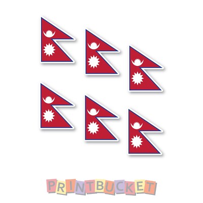 Nepal flag sticker 60mm 6 pack quality water & fade proof vinyl | eBay ...
