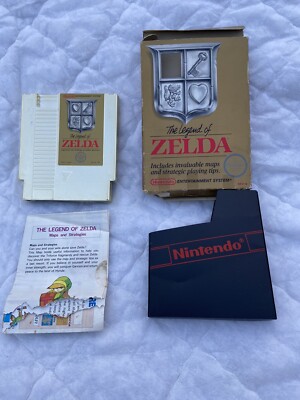 The Legend of Zelda Gold Nintendo NES with Box Map & Case Tested Circle ...
