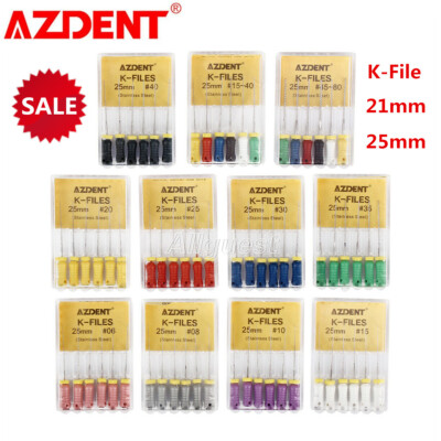 Dental Endodontic Root Canal Hand Use K-Files 25mm/21mm Stainless Steel ...