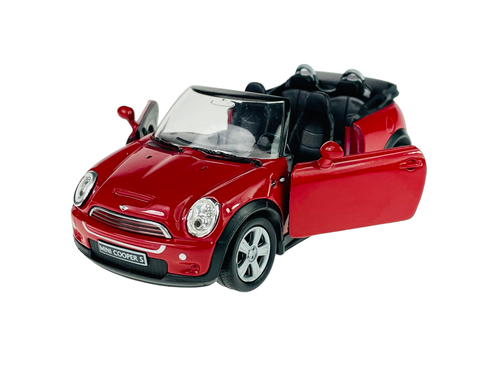 WELLY MINI COOPER S CABRIO RED 1:34 DIE CAST METAL MODEL NEW IN BOX ...