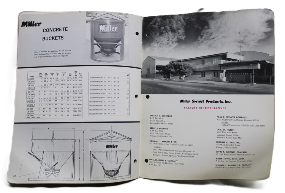 MILLER SWIVELS PRODUCTS ADVERTISING SALES CATALOG NO.65 VINTAGE TOOLS ...