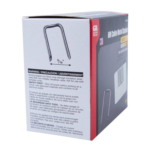 Gardner Bender Electrical Staples 9/16" 2-Conductor Metal 500-Pack Case ...