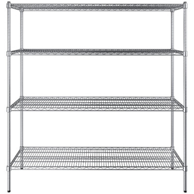 "ANY SIZE" Heavy Duty Chrome Metal Wire Shelf Rack Commercial Store ...