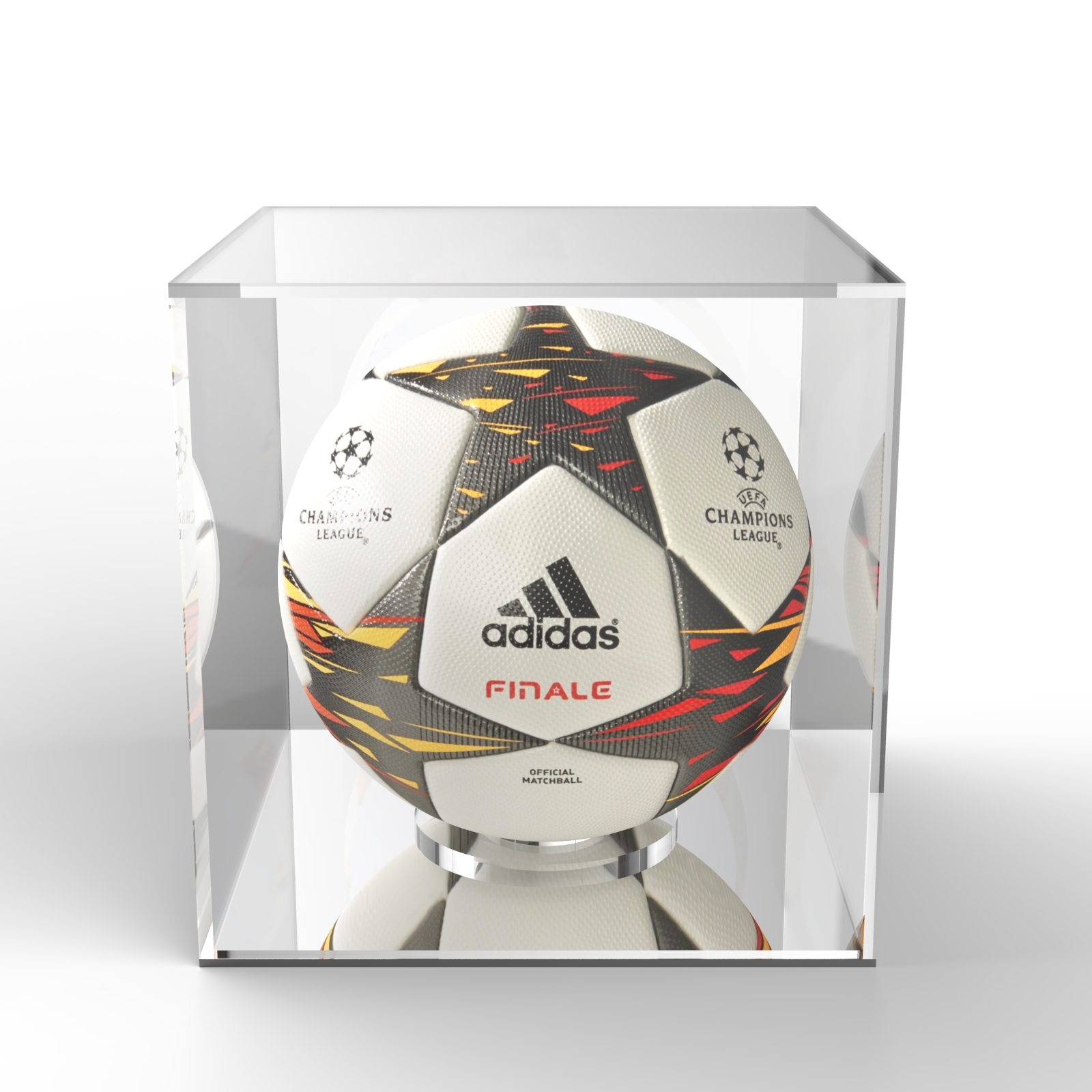 Acrylic Football Cube Presentation Display Case Box & Ball Holder Riser ...