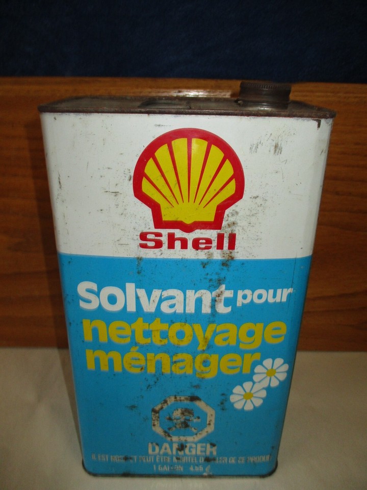 Vintage SHELL Household Cleaning Solvent Oil Can Tin 1 Gallon : CANADA ...