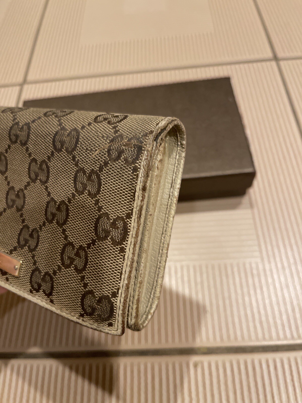 Authentic GUCCI Logo Monogram Brown White Abbey bag b… - Gem