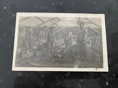 Vintage Photo Post Card Men Building A Car | eBay