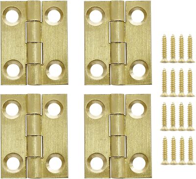 8Pcs 1 Inch Brass Hinges, Mini Solid Folding Butt Hinges for Jewelry ...