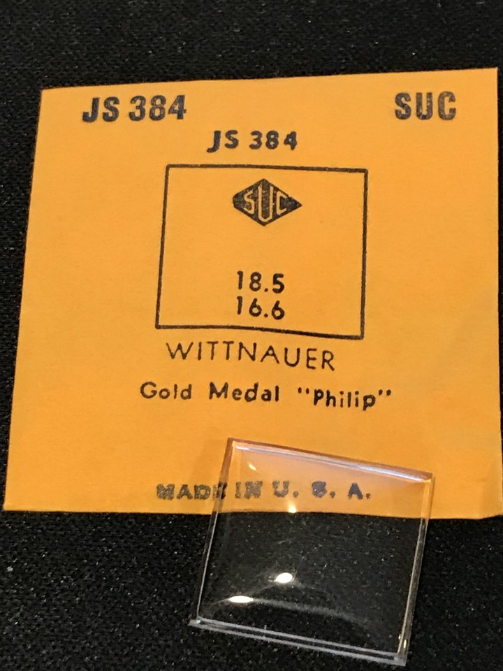 SUC Crystal JS 384 for Wittnauer Gold Model Philip - 18.5 x 16.6mm ...