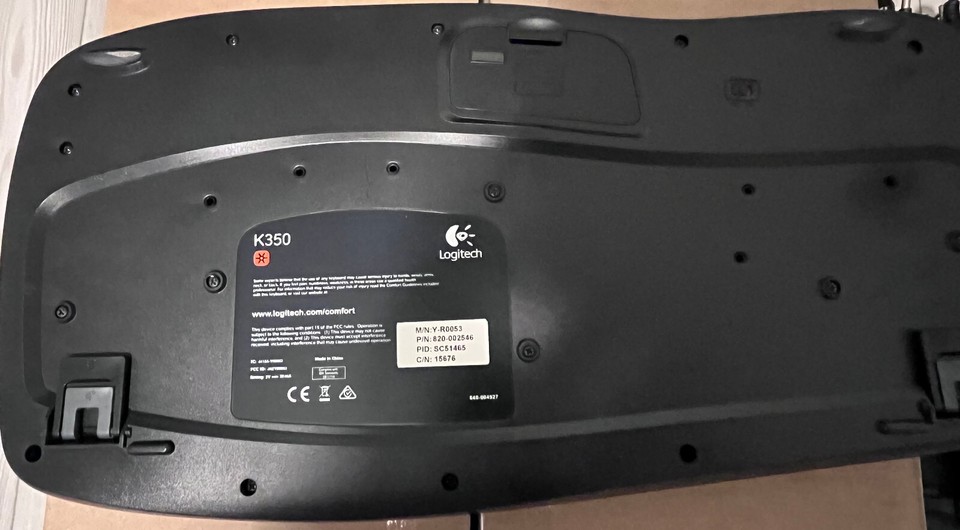 Logitech K350 Black Wave Unifying Wireless Keyboard - NO USB RECEIVER ...