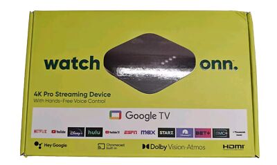 ONN 4K Pro Google TV Streaming Device w Dolby Atmos/Dolby Vision New | eBay