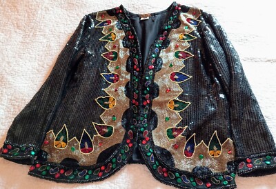 Costume Sparkling Glitz Christmas Jacket With Lots Of Bling Size: Large ...
