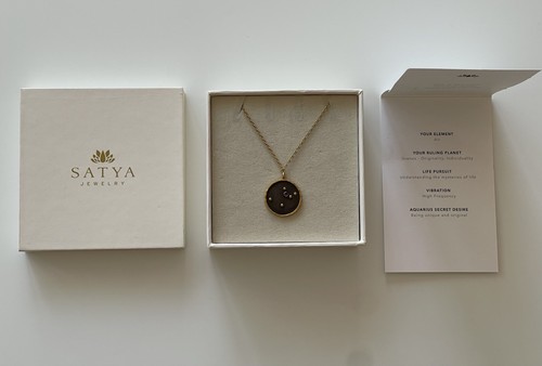 SATYA AQUARIUS ZODIAC NECKLACE from the SATYA ZODIAC NECKLACE ...
