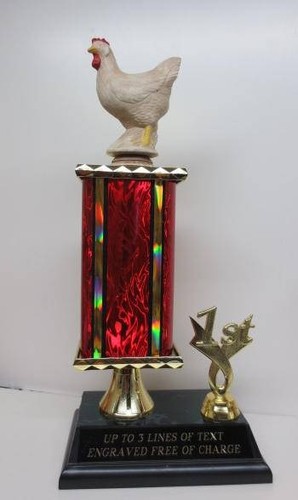 Set Of 3 Chicken BBQ Cook Off Hot Wings Trophy Award Hand Painted ...