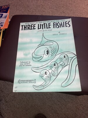 Vintage 1939 Three Little Fishies Sheet Music Saxie Dowell | eBay