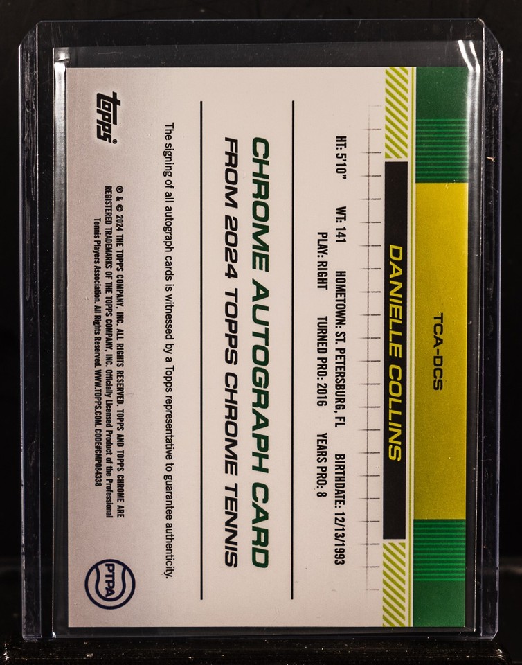 Danielle Collins 2024 Topps Chrome Tennis Autograph Auto #TCA-DCS WP9 ...