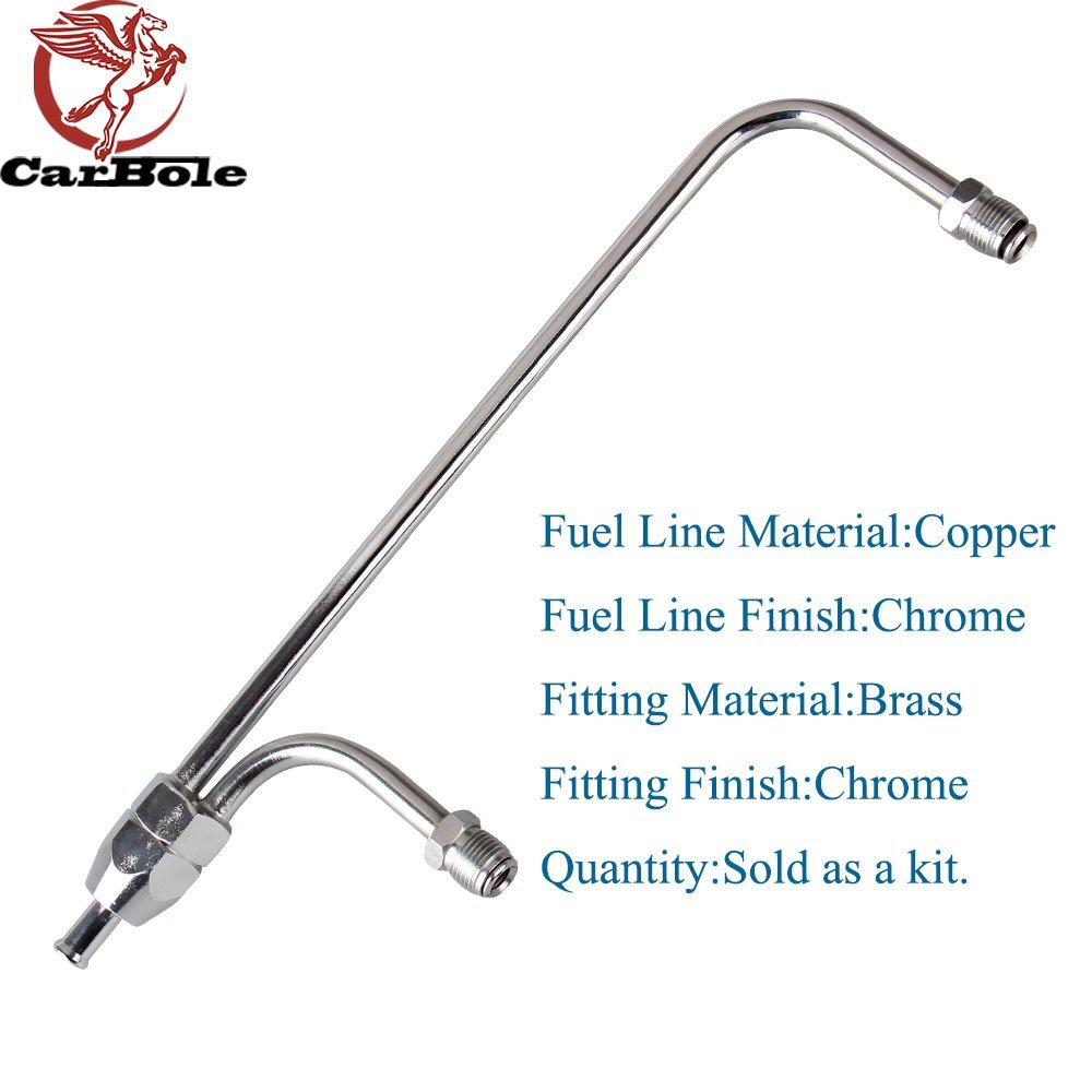 Chrome Dual Feed Fuel Line For Holley 3310 4160 Carburetor Fits Inlet 3 ...