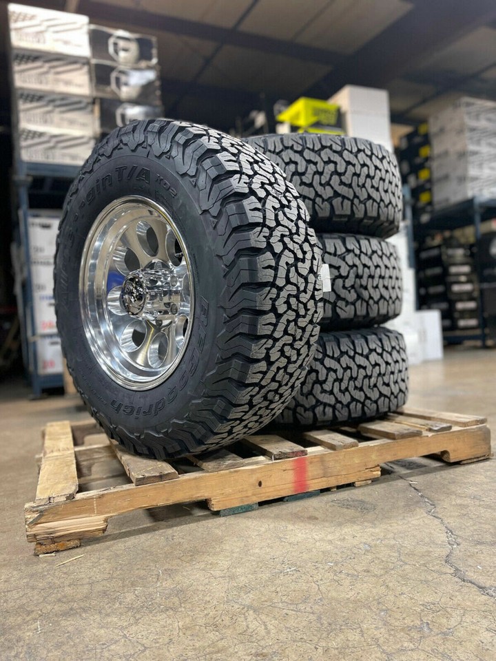 17x9 ION 171 Polished Wheels Rims 33" BFG KO2 AT Tires 5X5 Jeep ...