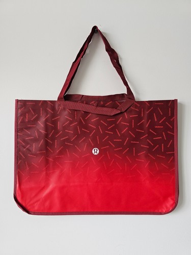 New LULULEMON Red GRAPHIC LOGO Reusable Shopping Gym Lunch Bag XL | eBay