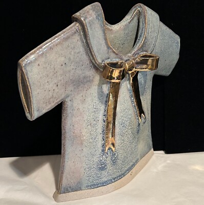 VTG Signed Bauer Baum Stoneware Pottery Speckled Metallic Gold Shirt ...