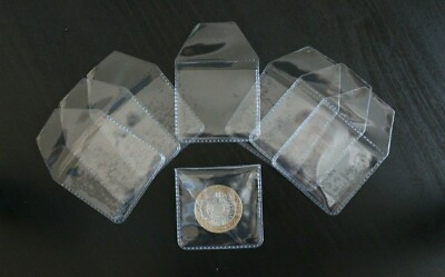 Clear Plastic Coin Holders Wallets Pockets Storage for 50p, £1, £2, £5 ...