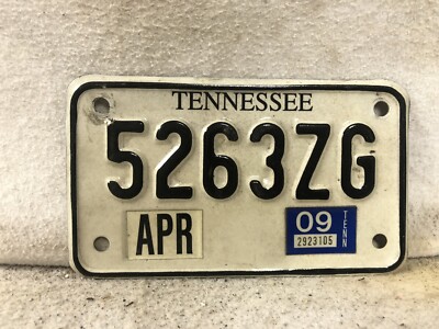 2009 Tennessee Motorcycle License Plate | eBay