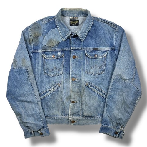 Vintage 60s Wrangler Denim Trucker Jacket Farm Faded Distressed Men’s ...