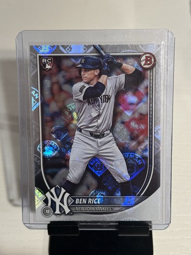 Ben Rice 2025 Bowman Chrome Retro Logo Foil Rookie Card Case Hit SSP ...