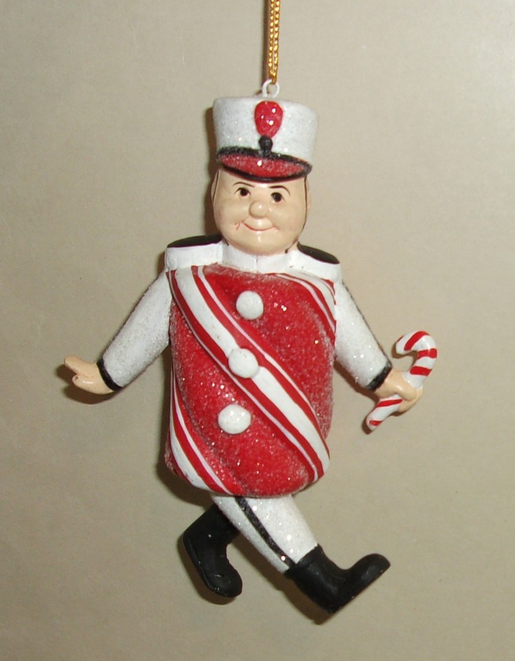 X-mas Ornament Peppermint Candy Cane Marching Band Parade Leader - 4 1/ ...