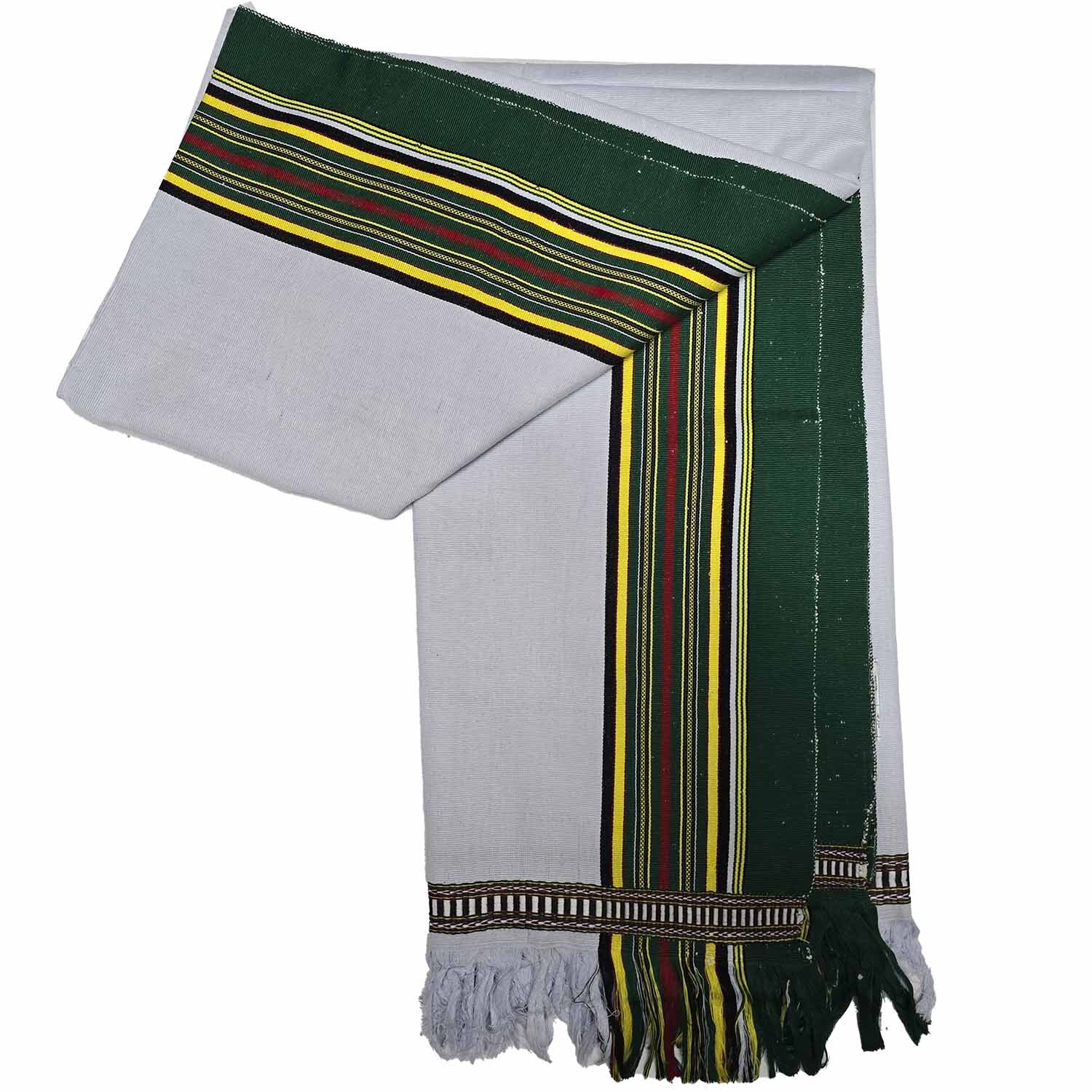 Habirah Yemeni Cotton Shawl Multicoloured White Green | eBay