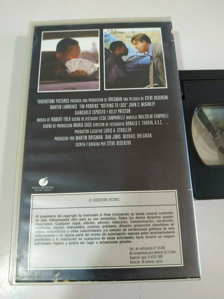 Nada que Verpass Martin Lawrence Tim Robbins - VHS Kassette Tape ...