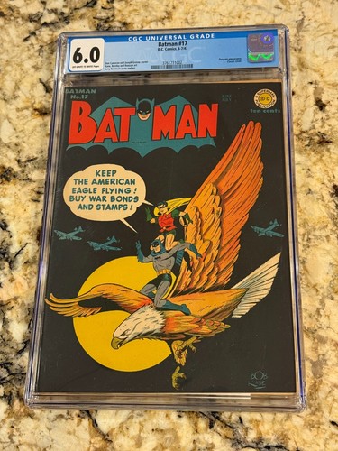 Batman #17 1943 DC Comics CGC 6.0 High End Iconic American Eagle WW2 ...