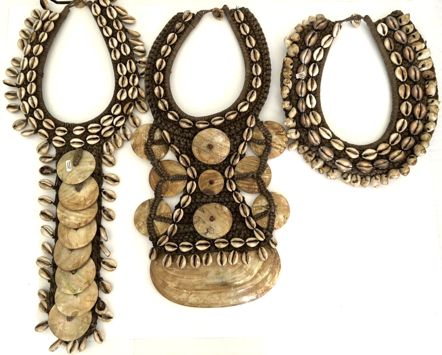 Papua Aboriginal Tribal Macrame Shell Necklaces Colla… - Gem