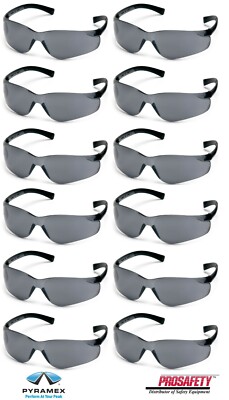 12 ZTEK S2520S SMOKE GRAY Lens Sunglasses Protective Safety Work ...