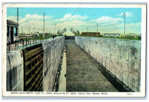 c1929 Sabin Lock Empty 1350ft Long Walls 50ft Deep Sault Ste. Marie MI ...