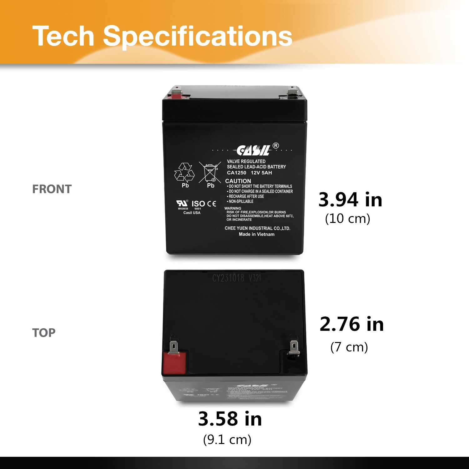 2 Pack Casil 12v 5ah 4.5ah 4ah for Securitron MAGNALOCKS 12V 5Ah PB2E ...