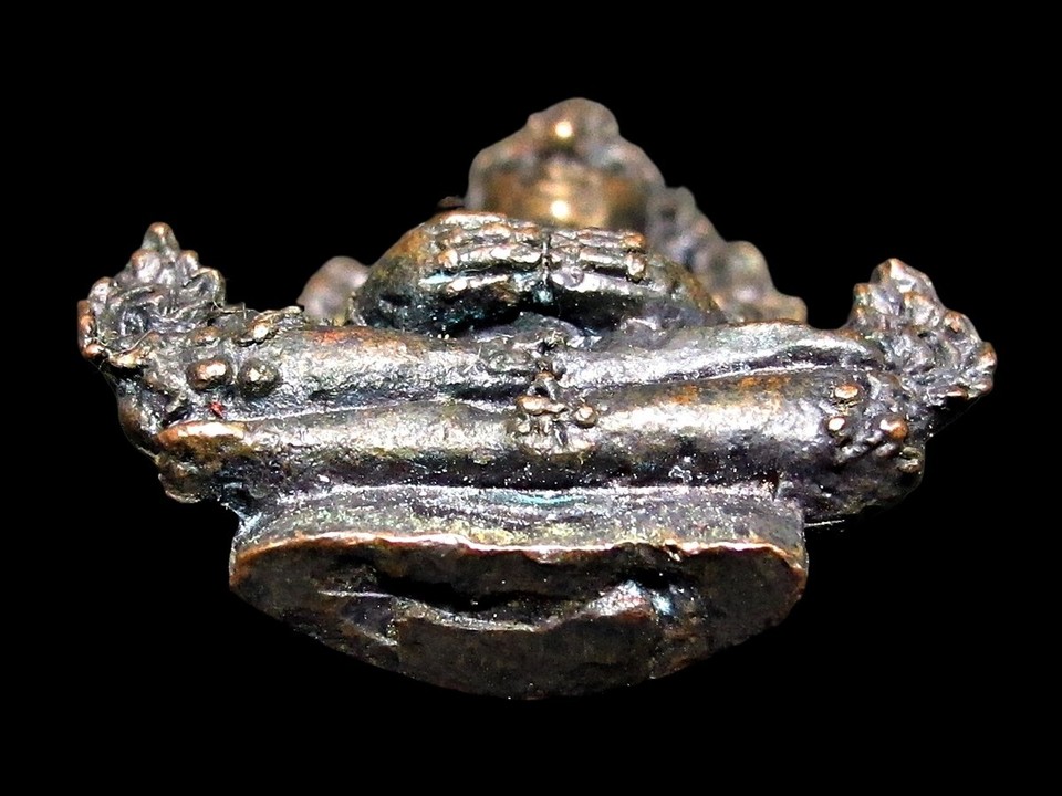 Antique 18th C Bronze Buddha, Phra Rattan Parng Aum Bathr, Thai Amulet ...