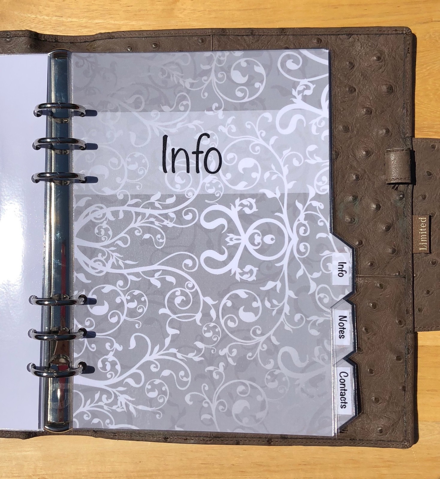 Filofax A5 Organiser Planner - Silver Design Labelled Dividers - Fully ...