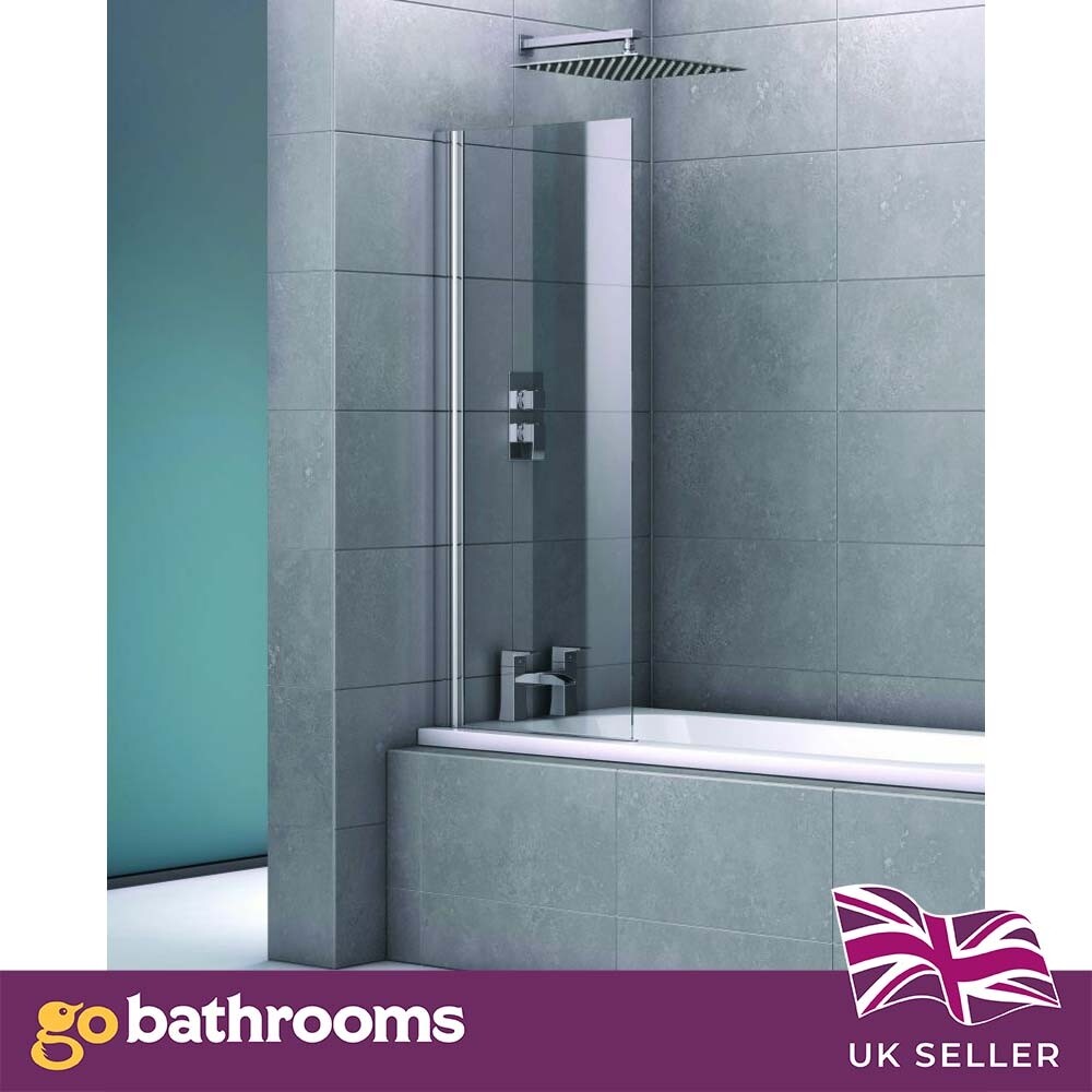 600mm Bath Screen Frameless Over Bath Shower 6mm Screen Easy Clean ...