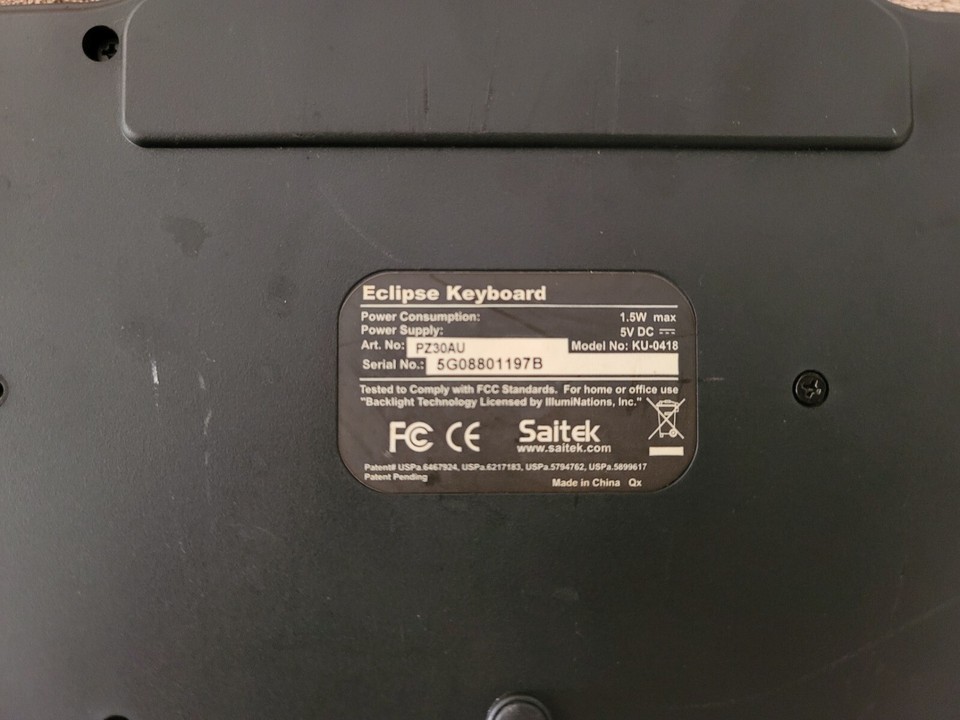 Saitek Eclipse USB Gaming Keyboard KU-0418 Illuminated | eBay