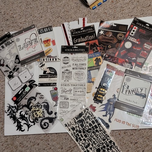 Misc. Scrapbooking Sticker Lot, Dimensional, 3D, Glitter, Great Variety ...