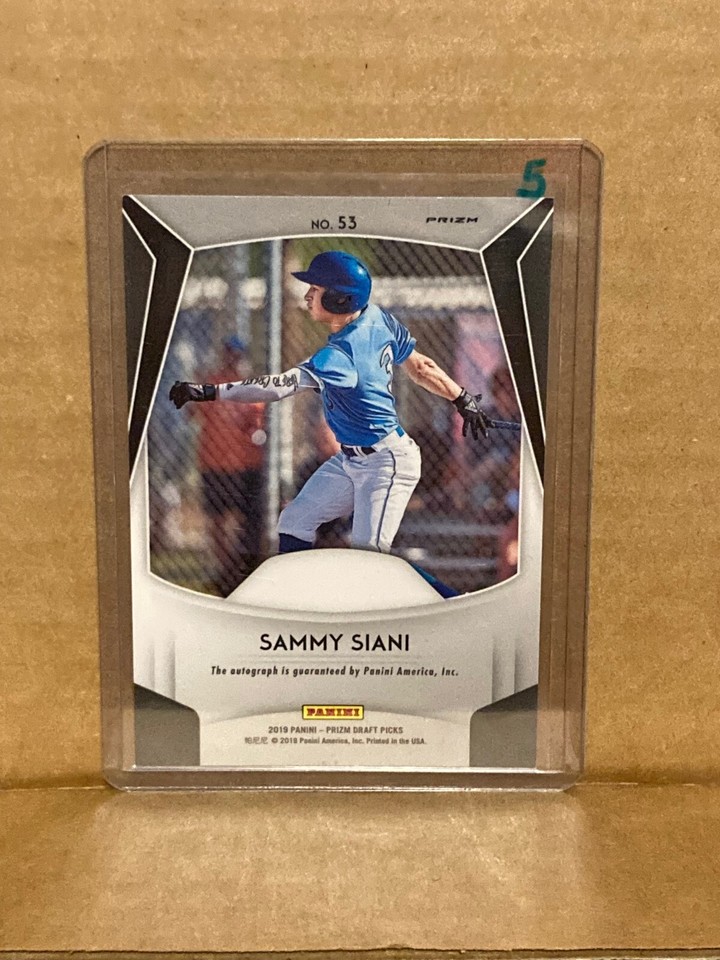 Sammy Siani 2019 Panini Prizm Draft Picks Silver Prizm Auto #53 | eBay