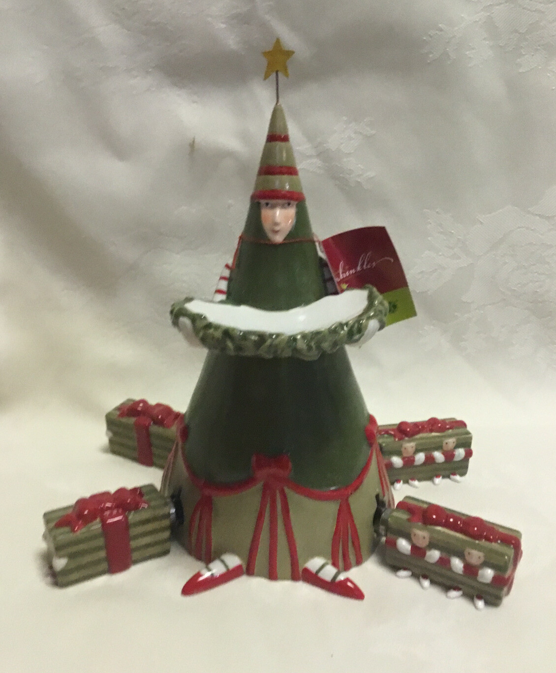 2004 DEPARTMENT 56 Christmas Krinkles 5PcTREE SPREADER SET Patience ...