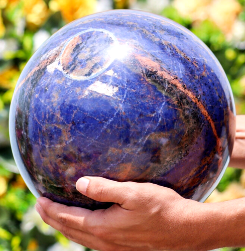 225MM Blue Sodalite Sphere Healing Crystal Chakra Balance Energy ...